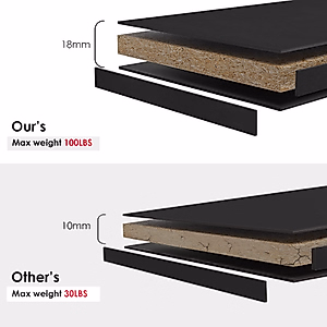 Sunon Wood Bookcase 4-Shelf Freestanding Display Wooden Bookshelf for Home Office School (11.6'' D*33'' W*48'' H,Black)