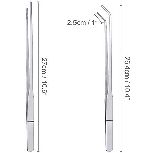 3 Pcs Stainless Steel Feeding Tongs, Reptile Feeding Tweezers Long Handle Feeder Tools for Fish Aquariums, Reptiles Snakes Lizard Gecko Spider and Bird