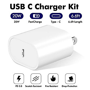 Phone 13 12 Fast Charger,MFi Certified 2-Pack 20W Type C Fast Charger Block with 6.6FT USB-C to Lightnin Cable Compatible with Phone 13/13 Pro/13 Mini/12/12 Pro/12 Pro Max/11/11 Pro/XS Max/XR/X/8Plus