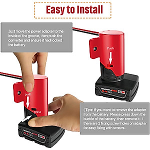 Power Wheel Adapter with Fuse & Switch, Secure Battery Adapter for Milwaukee 12V M12 Lithium Battery, with 12 Gauge Wire, Good Power Convertor for DIY Ride On Truck, Robotics, RC Toys and Work Lights