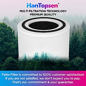 2 Pack Core 300 True HEPA Replacement Filters for LEVOIT Core 300 and Core 300S Vortex Air Air Purifier, 3-in-1 H13 Grade True HEPA Filter Replacement, Core 300-RF, White