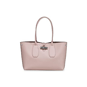 Longchamp 'Roseau' Leather Shoulder Tote Handbag, Powder