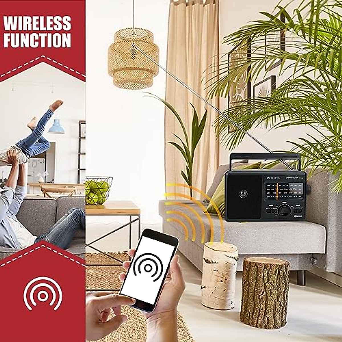 Retekess TR626 Portable AM FM Radio with Bluetooth, Plug in Radio, LW, DSP chip,Powered by AC or D Battery, Short Wave Radios for Garages,Home,Outdoors