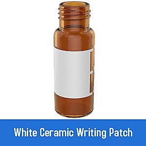 SCIEEN Autosampler Vial, Clear Glass 12 x 32 mm 9-425 Screw Neck Vial with Cap and Red Silicone&White PTFE Septum, 2ml Sample Vial with Writing Patch&Graduation Mark, 100/PK