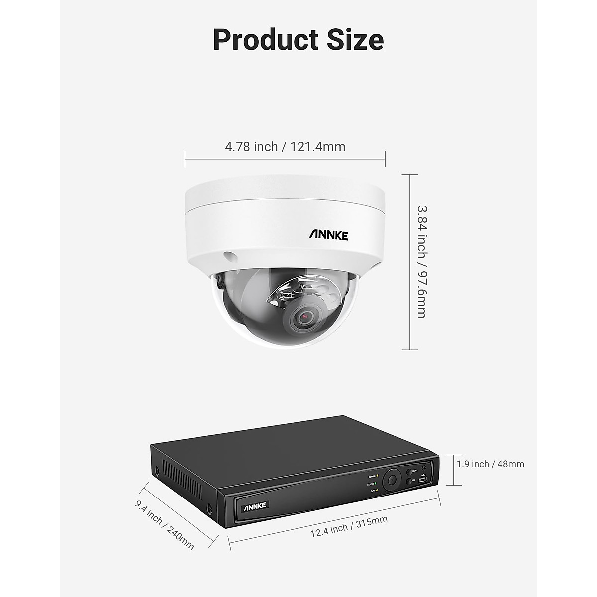 ANNKE 4K PoE Security Camera System with Audio, 12MP H.265+ NVR with 2TB HDD, 4x8MP Ultra HD IP Dome Cam, AI Smart Detection, 100ft Night Vision, IP67 Waterproof&IK08 VandalProof, Remote Access
