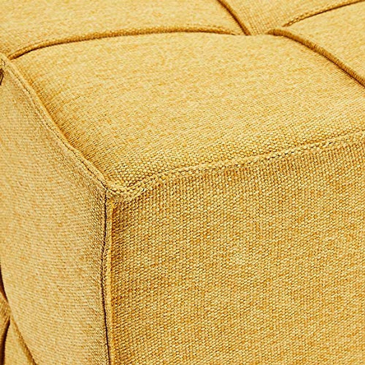 FIRST HILL FHW Delicate Square Bean Bag Ottoman,Light Yellow