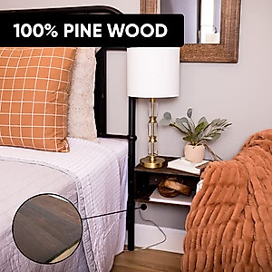 Cub River Enterprises Floating Nightstand | Wall Mounted Nightstand, Wood Bedside Shelf and Floating Nightstands for Bedrooms - Handmade Floating Table or End Table (10.5”D x 7”H x 15.5”W)