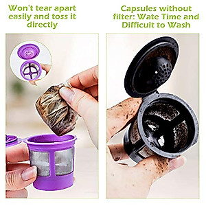 CAPMESSO Disposable Coffee Paper Filters Replacement Kerig Filter Compatible with Reusable Single Serve Pods Keurg Coffee Maker- 600 Count (Natural)