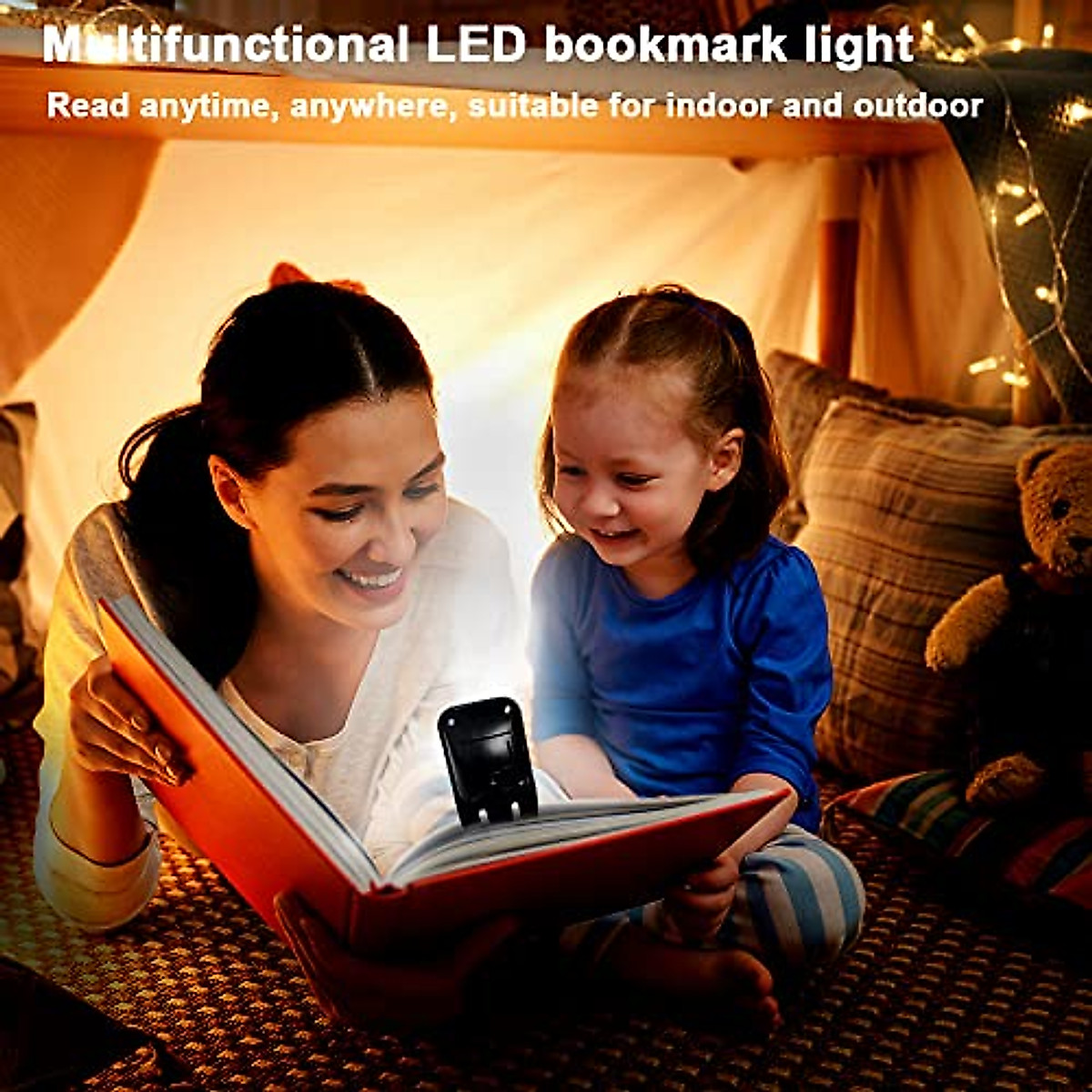 Multifunctional Book Light, GIANTRIO Flexible LED Bookmark Light for Reading in Bed, Book Light, Phone Stand, Bookmark, Pen Holder.Unique Gift for Readers & Kids, Black