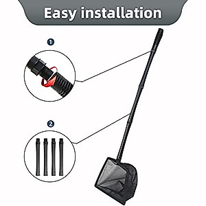 UPETTOOLS Fish Tank Cleaning Tools Upgraded 5-in-1 Aquarium Cleaner Kit Algae Scraper Scrubber Pad Adjustable Long Handle Fish Tank Brush Cleaner Set