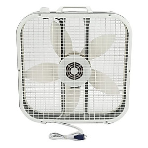 HOLMES 20-Inch Classic Box Fan with 3 Speeds (White) B20200 (Renewed)
