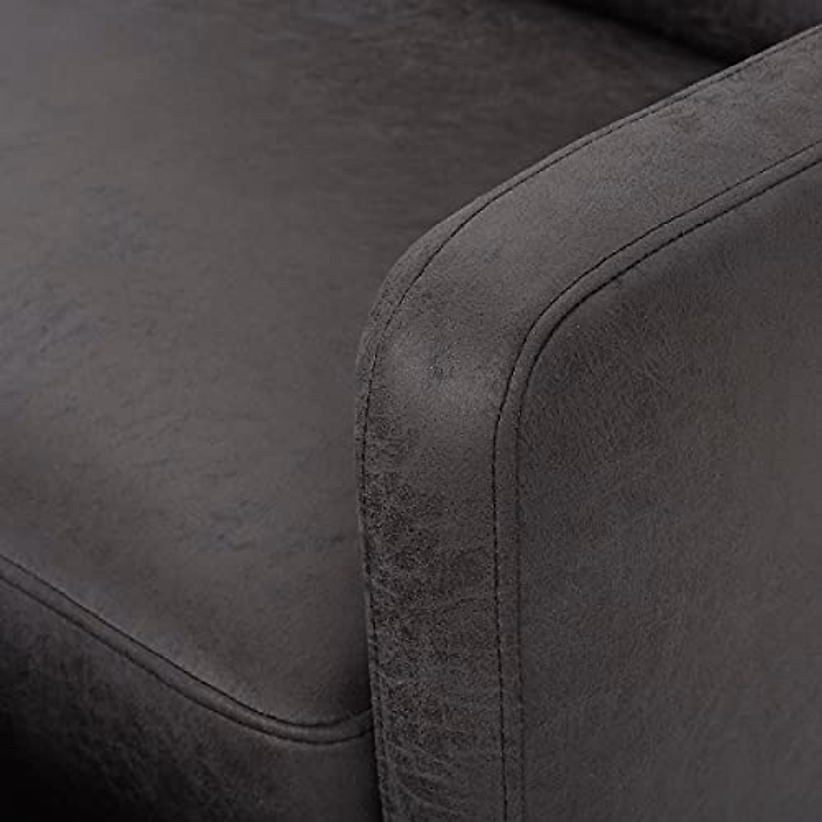 GDFStudio Hana Plush Cushion Tufted Back Loveseat Recliner (Microfiber/Slate)