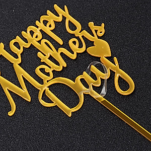 Happy Mothers Day Cake Topper,Horuhue 9Pcs Cupcake Toppers Cake Picks Acrylic Double-Sided Glitter Cake Decorations Birthday Party Supplies for Mom Wife (10)