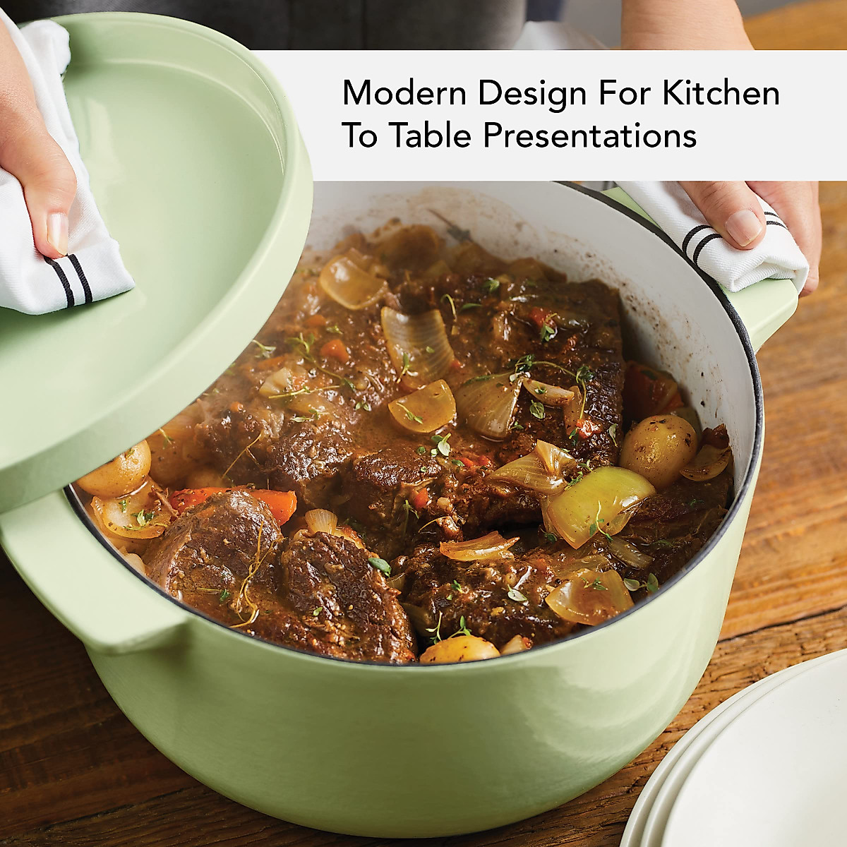 KitchenAid Enameled Cast Iron Dutch Oven/Casserole, 6 Quart, Pistachio