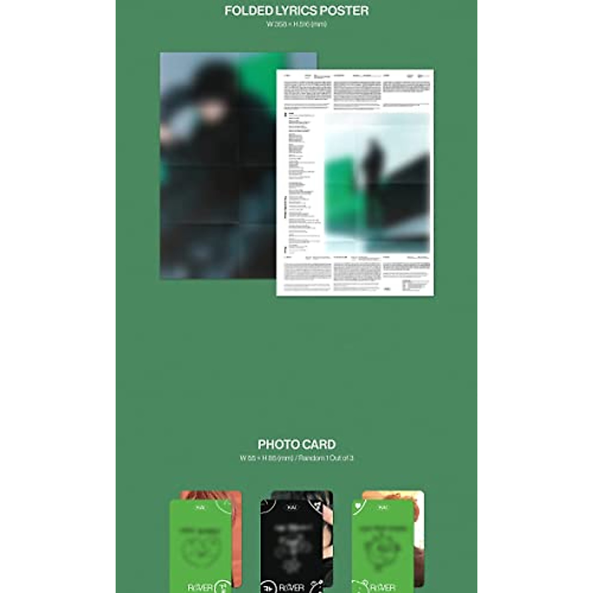 EXO KAI ROVER 3rd Mini Album SLEEVE Version CD+POB+Photobook+Folded lyrics poster on pack+Photocard+Tracking Sealed