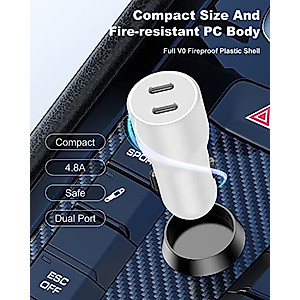 iPhone Car Charger Fast Charging, [Apple MFi Certified] 45W Dual USB C Car Charger Cigarette Lighter with 2Pack USB C to Lightning Cable Cord,Apple Car Charger for iPhone 14/13/12/11 Pro Max Plus iPad