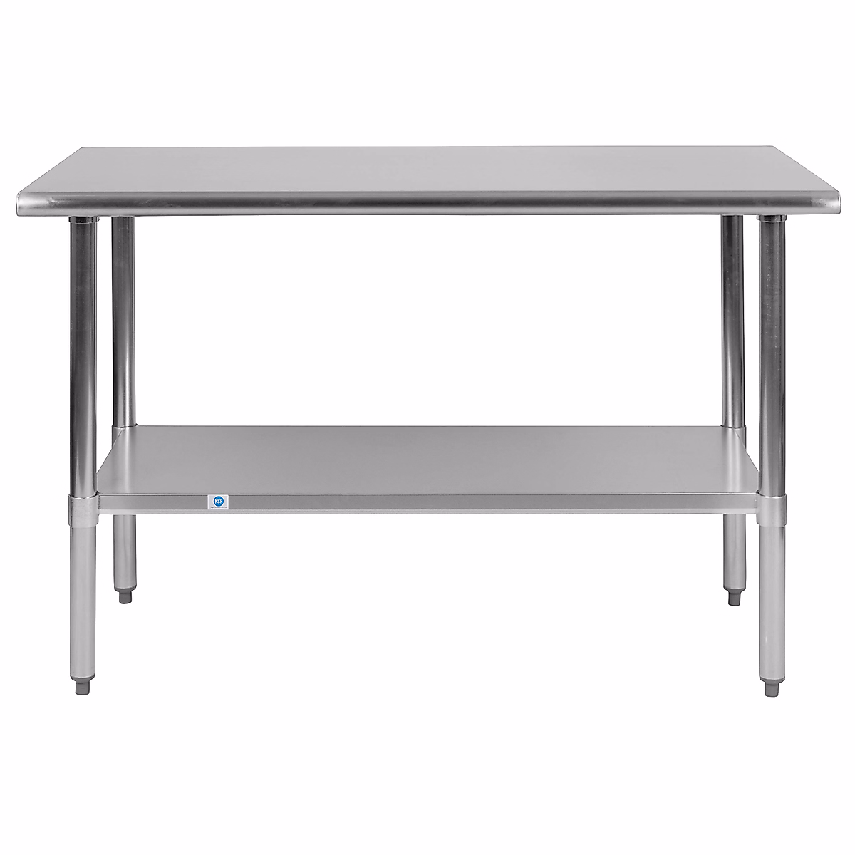Flash Furniture Rawcliffe NSF Certified Stainless Steel Kitchen Prep and Work Table, Commercial Work Table with Storage, 48"W x 24"D x 34.5"H, Silver