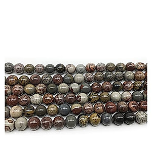 NHBT YU 1 Strand Lucky Picture Stone Beads 4 6 8 10 12mm Pick Size Round Natural Jewelry Findings DIY Accessories Loose Bead Hand Made T715 (Item Diameter : 8mm 47pcs)