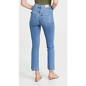 PAIGE Women's Ultra High Rise Cindy Distressed Jeans