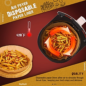 Nialnant 50PCS Air Fryer Parchment Paper Liners,6.3Inch Non-Stick Disposable Air Fryer Paper Liners,Baking Paper for Air Fryer,Natural Parchment Paper,Oil-Proof Water-Proof(6.3Inches,50PCS)