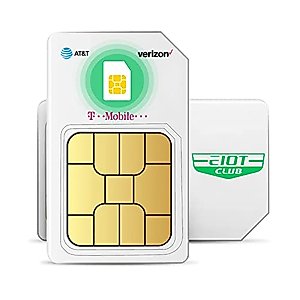 Support Verizon ATT T-Mobile EIOTCLUB Data SIM Card - USA Coverage No Contract 4G LTE Cellular for Security Solar and Hunting Trail Game Cameras Unlocked IoT Device