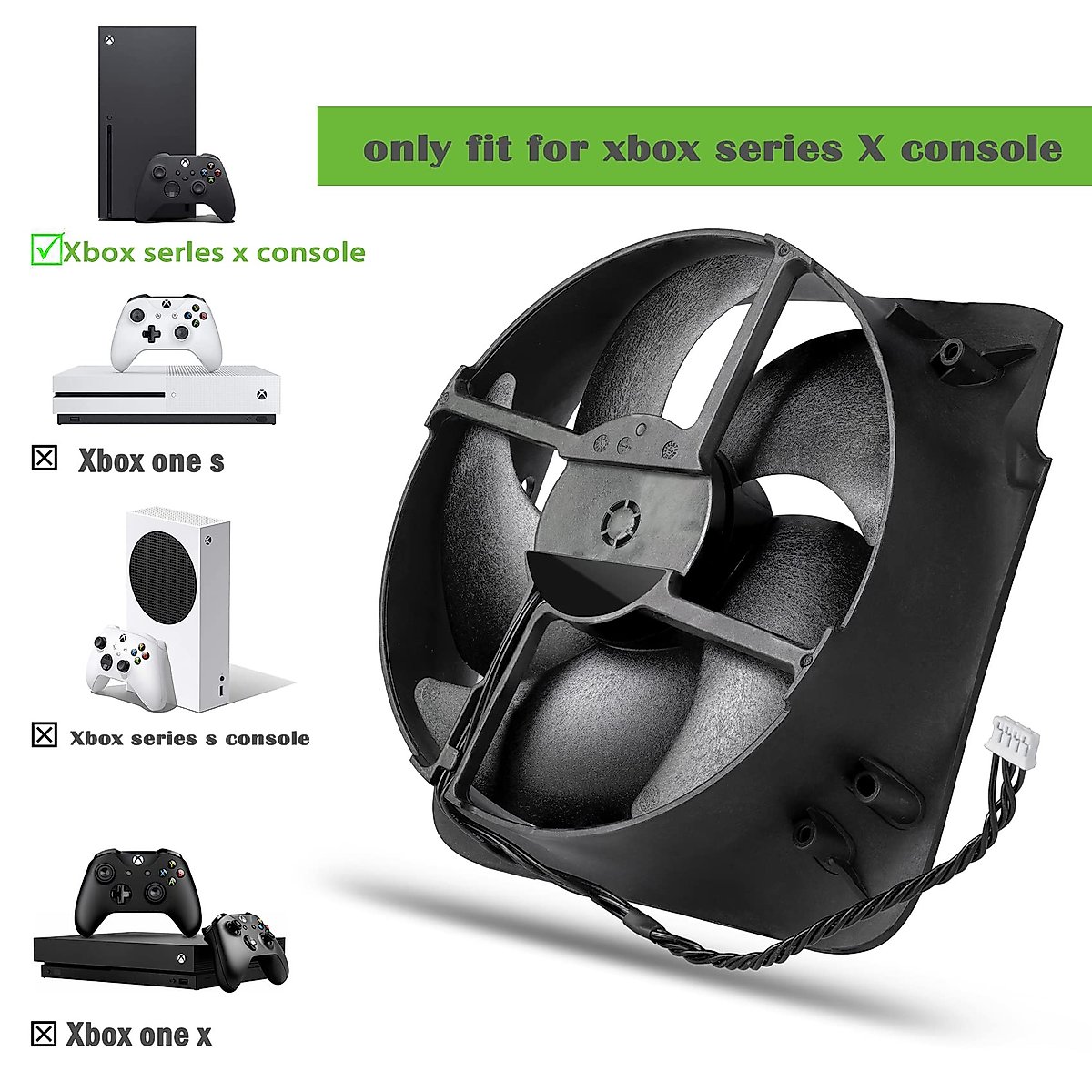 Gorliskl Replacement Internal Cooling Fan for Xbox Series X (XSX) Console，with Opening Tool