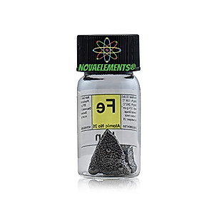 Iron Metal Element 26 Fe, Pieces 99.99% 5 Grams in Glass Vial with Label