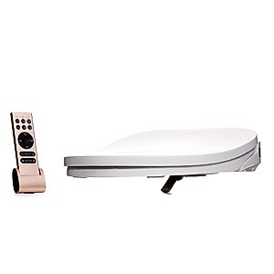 Eco Nova Elongated Bidet Toilet Seat, White, Slim Profile, Stainless Steel Nozzle, Unlimited Warm Water, LED Night Light, Wireless Remote Control With Wall Mount, Sittable Lid, 4 Year Warranty