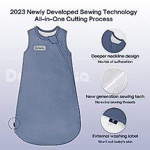 Domiamia Baby Sleep Sack 1.0 TOG | Minimalist Style | All Seasons | for 6-12 Months Boys & Girls | Dual Zipper, Neckline Protection, Soft, Breathable Fabric, Easy Diaper Changes, Spacious Leg Room