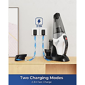 VAKERR Handheld Vacuum Cordless Cleaner, 15KPA Strong Suction Car Vacuum with LED, 2H Fast Charge with 45 Mins Runtime, 2 Modes Rechargeable Detachable Battery, 1L Dust Cup for Home Pet &Car Cleaning