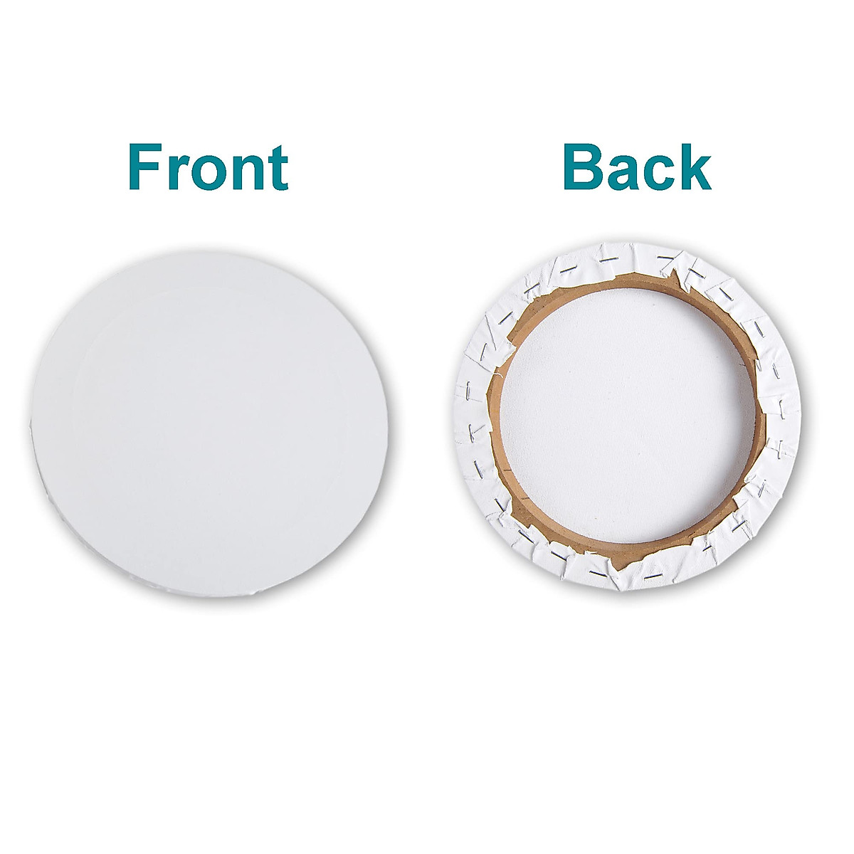 IVON 4pcs Round Canvas, 12'' & 8'' Professional Stretched Circle Canvas Board for Painting, Acrylic Pouring