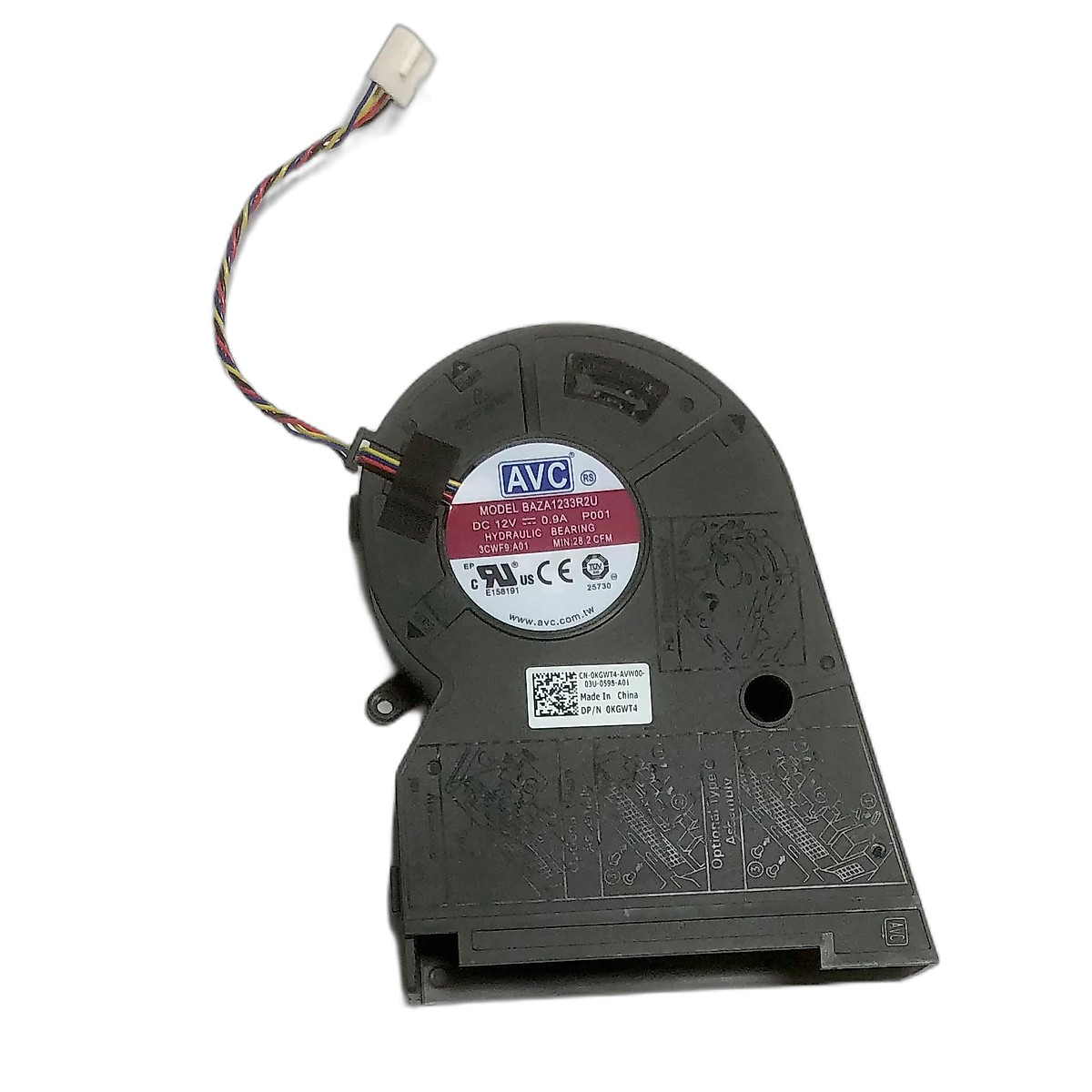 BAZA1233R2U P001 12V AVC Fan 12V 0.9A 3CWF9: X02 All-in-one Chassis Cooling Fan