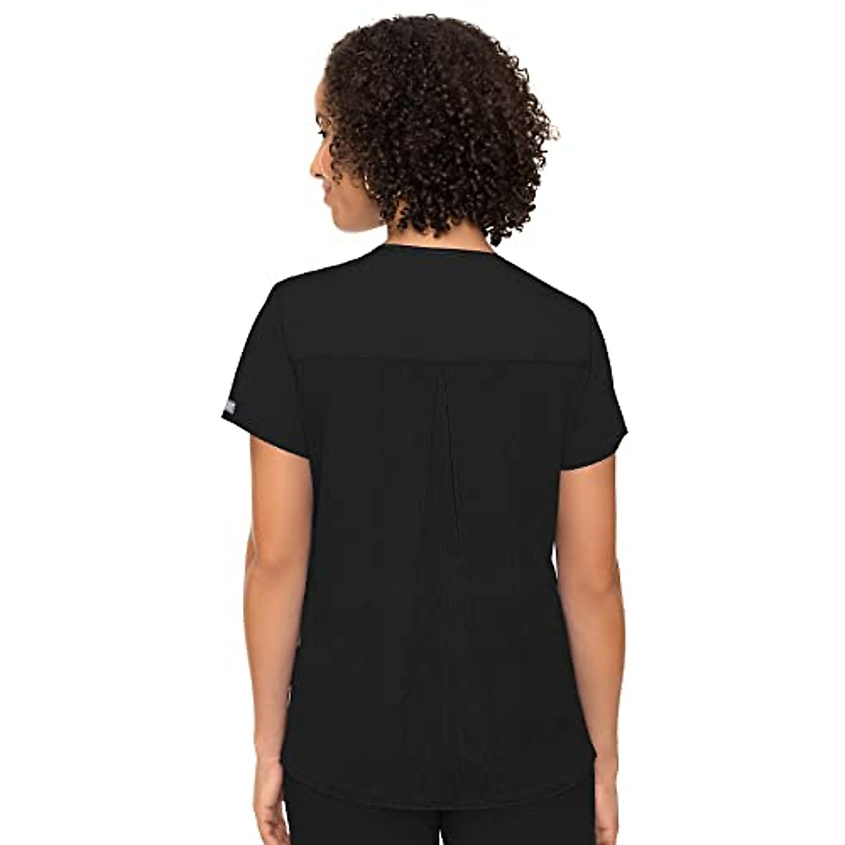 Med Couture Touch Women's V-Neck Knit Back Top, Black, Medium