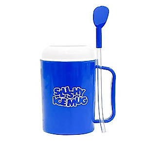 HISENAOGH DIY Slushie Cup TIK TOK Frozen Magic Slushy Maker Cup, Ice Cream Maker with Lid and Straw,Cooling Mug Birthday Gifts for Children BPA-free, Blue