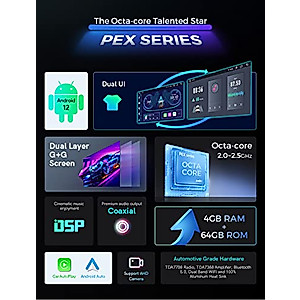 XTRONS Single Din Car Stereo for Fiat 500, Android 12 Octa Core 4GB RAM 64GB ROM Car Radio Player, 7 Inch IPS Touch Screen GPS Navigation for Car Head Unit Built-in DSP Car Play Android Auto (Black)