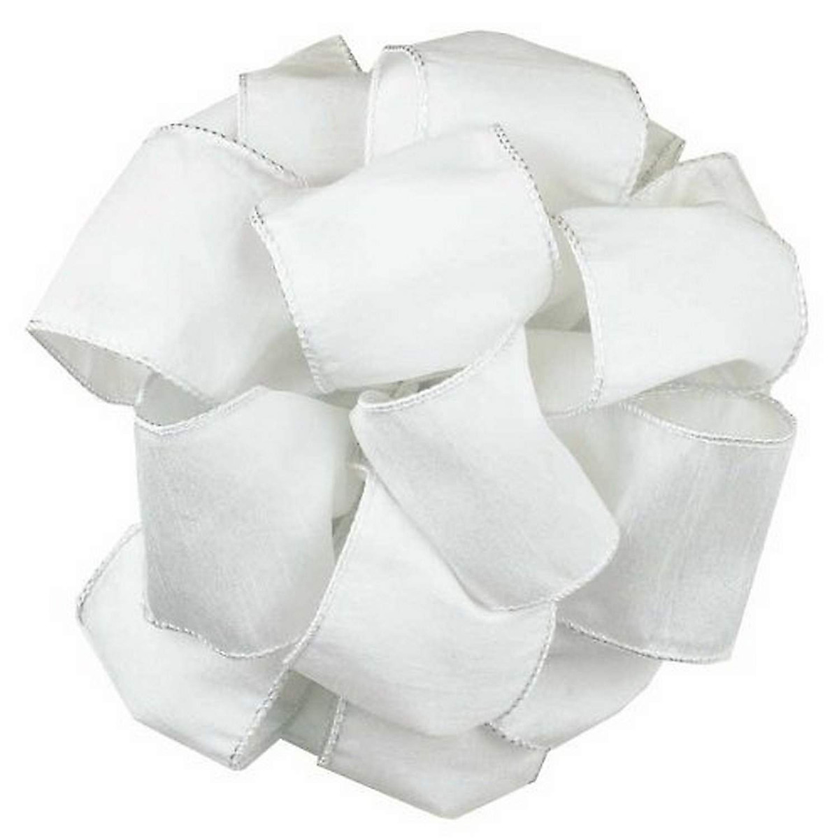 Offray Anisha Wired Edge Ribbon, 1-1/2-Inch by 25-Yard, White