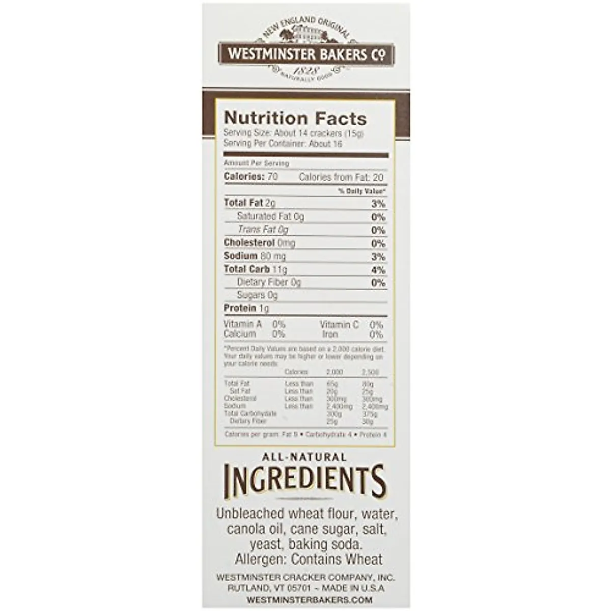 Westminster Baker Company Soup and Snack Cracker, 8 oz