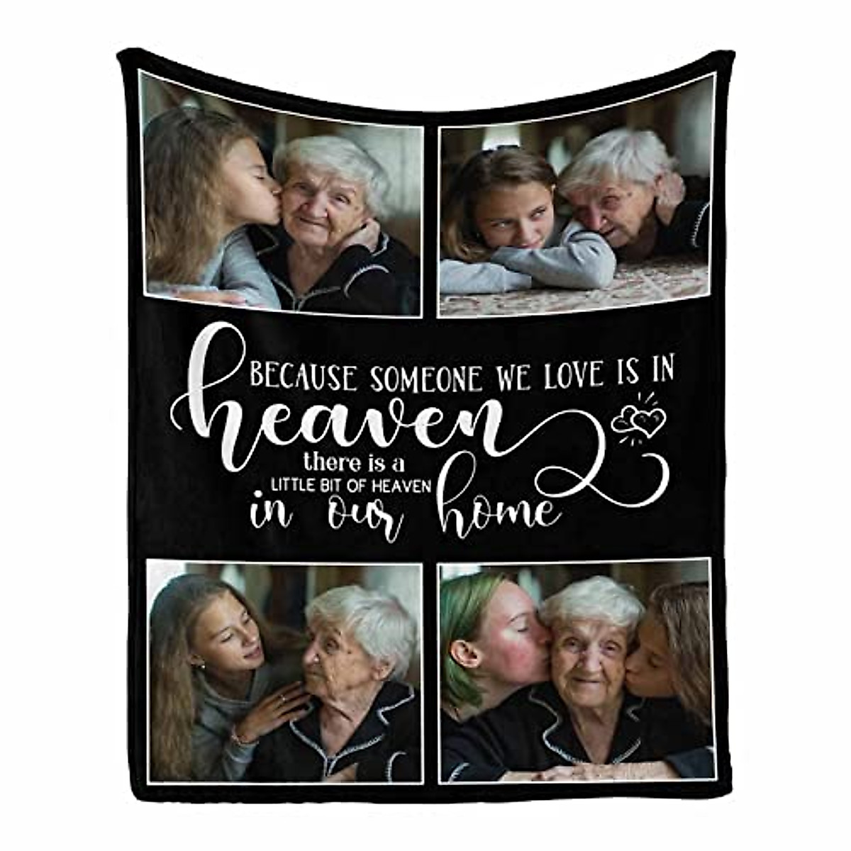 InterestPrint Custom Photo Memorial Blanket in Loving Memory Blanket Remembrance Blanket Sympathy Gifts for Loss of Loved One, Multi X44, 30 x 40 Inches