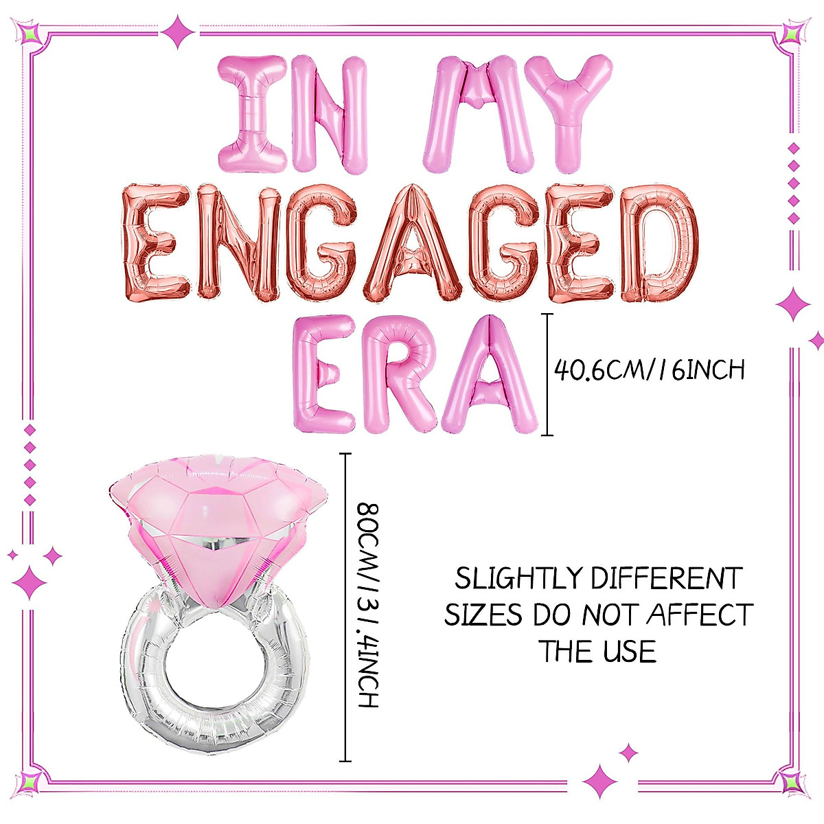 JeVenis In My Engaged Era Banner Balloons Bachelorette Party Decoration Bridal Shower Supplies Engagement Decoration pink bachelorette party decorations