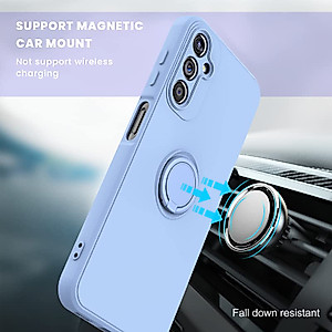 DagoRoo for Samsung Galaxy A14 5G Liquid Silione with Tempered Glass Screen Protector Case, Galaxy A14 5G with Kickstand Soft Slim Shockproof Protective Cases | Anti-Scratch Microfiber Lining (Purple)