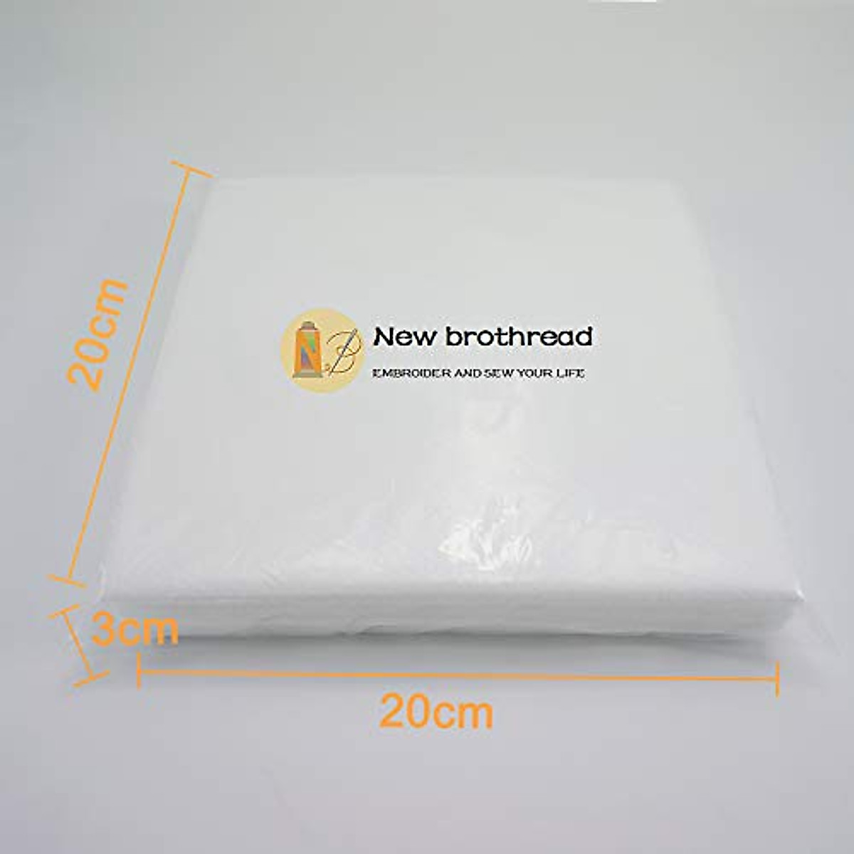 New brothread No Show Mesh Machine Embroidery Stabilizer Backing 8"x8" - 100 Precut Sheets - Light Weight 1.8 oz - Fits 4x4 and 6x6 Hoops