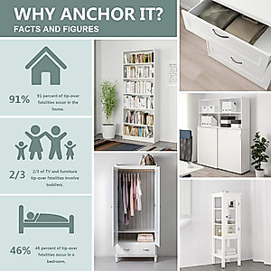 MaolanPrints (10 Pack) Furniture Straps Baby Proofing Anti-Tip Walls, Furniture Safety Straps,Furniture Wall Anchor, Adjustable Nylon Straps Protect Toddler from Falling Furniture