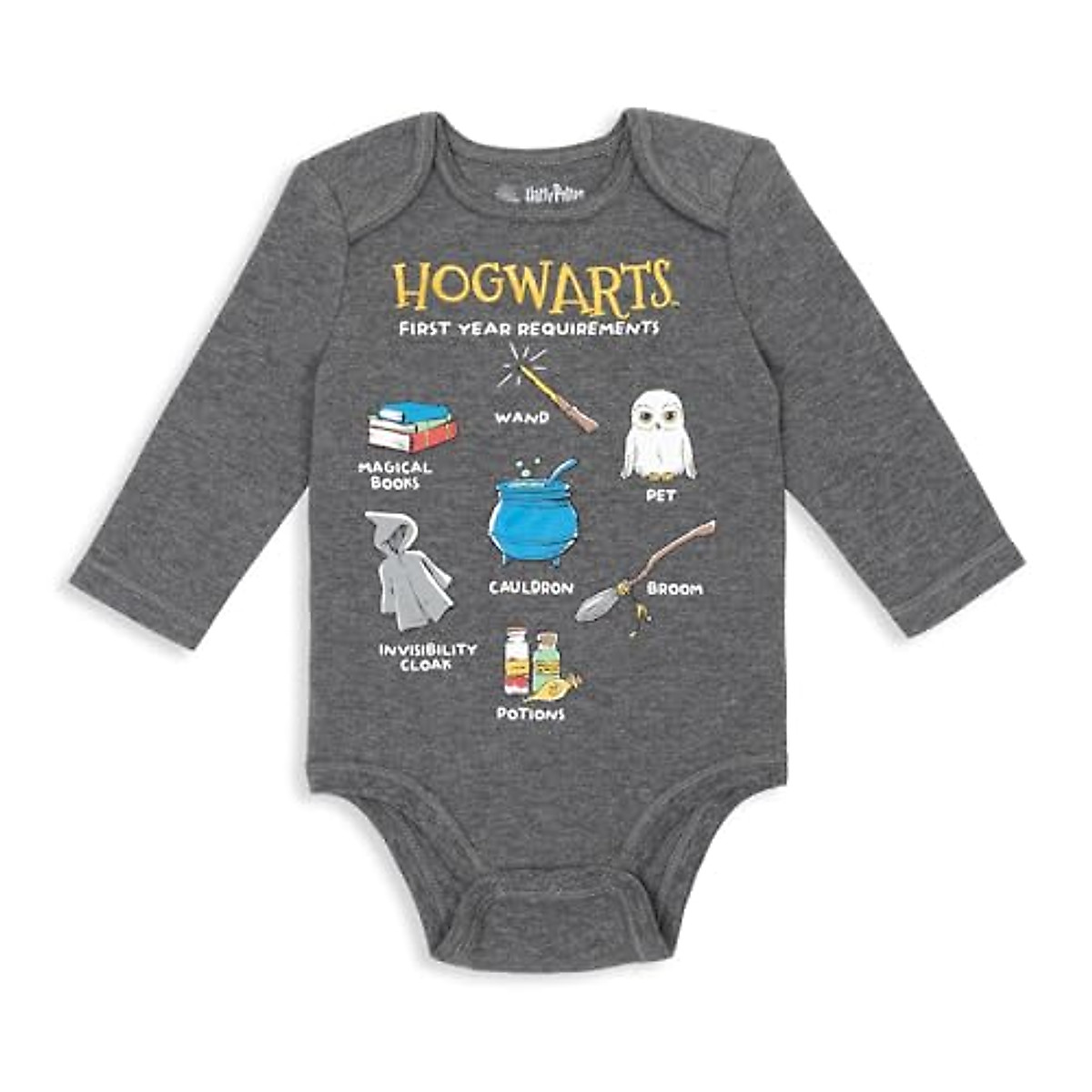 Harry Potter Hogwarts Newborn Baby Boys 5 Pack Long Sleeve Bodysuits Multicolor 6-9 Months