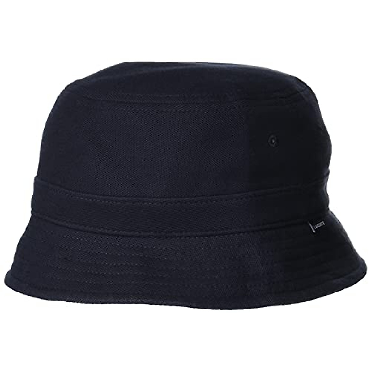 Lacoste Mens Solid Little Croc Pique Bucket Hat, Abysm, Medium-Large
