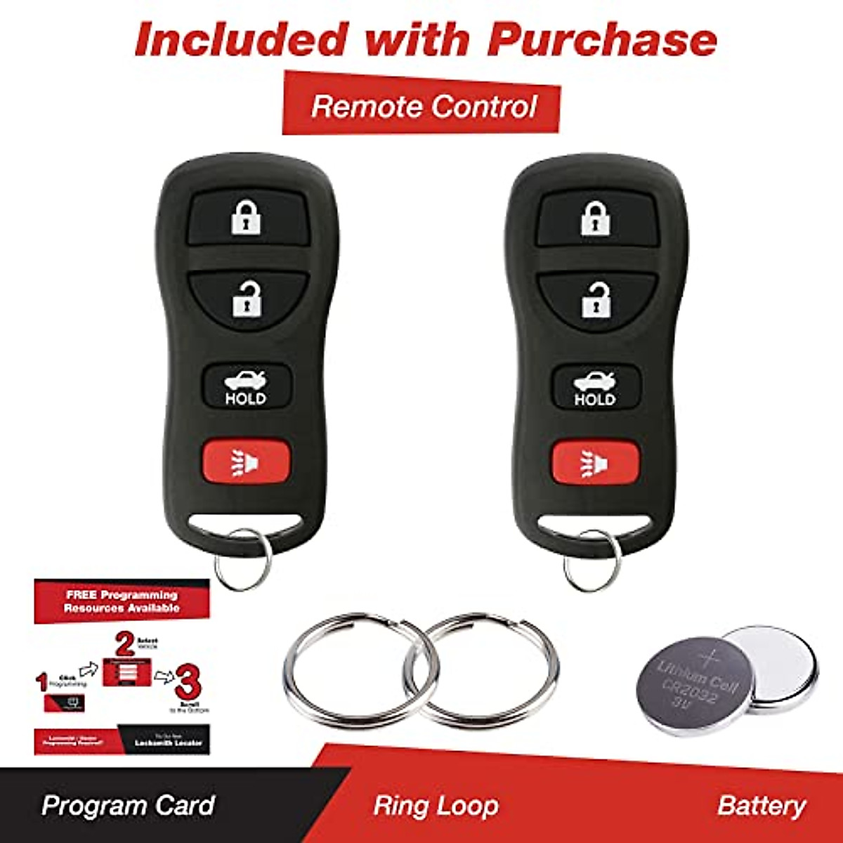 KeylessOption Keyless Entry Remote Control Car Key Fob for Nissan Infiniti KBRASTU15 (Pack of 2)