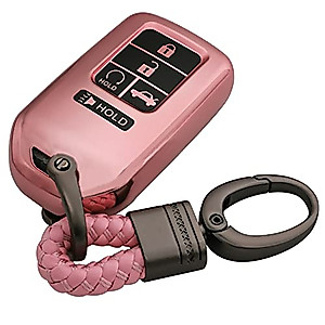 Coolbestda Soft Plating TPU Full Covered Key Fob Remote Cover Case Shell Glove Pouch for 2017 2018 2019 2020 2021 Honda Accord Civic CR-V CRV Pilot EX EX-L Touring Premium Insight A2C81642600