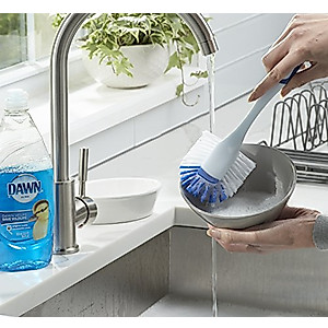 Dawn Radial Head Kitchen Brush, Blue & White