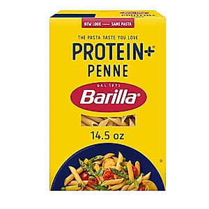 BARILLA Protein+ (Plus) Penne Pasta, 14.5 Ounce - plant based pasta - Made from Lentils, Chickpeas & Peas - Non-GMO, Kosher Certified and Vegan