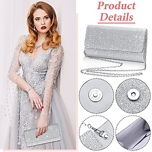 Tiamon 4 Pcs Women Rhinestone Jewelry Set Silver Accessories for Evening Wedding Party Christmas Gift(Noble Style)