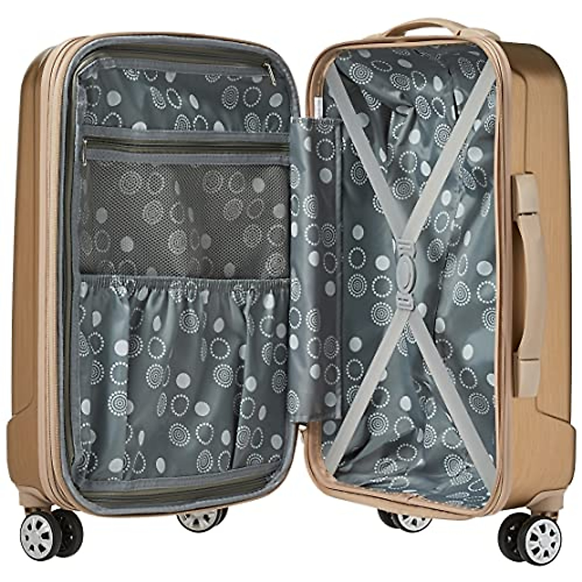 Rockland Santa Fe Hardside Spinner Wheel Luggage, Bronze, Carry-On 20-Inch